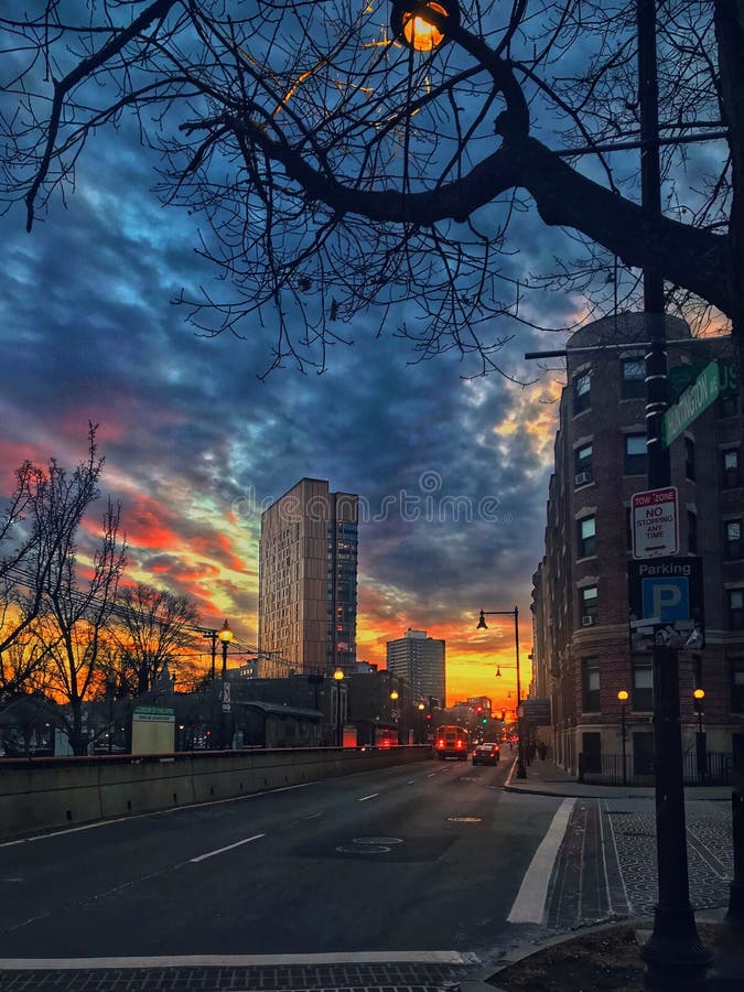 Boston city at night stock image. Image of landmark - 262551997