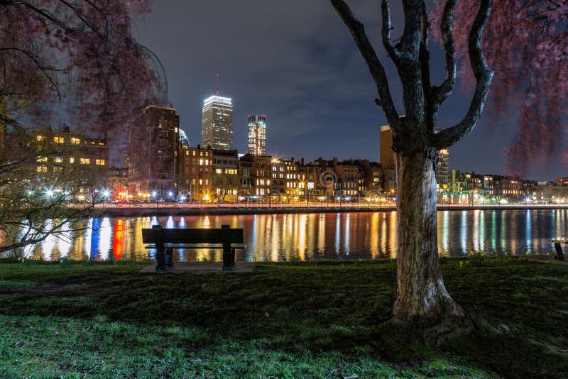 A Night in Boston stock photo. Image of landmark, boston - 176931404