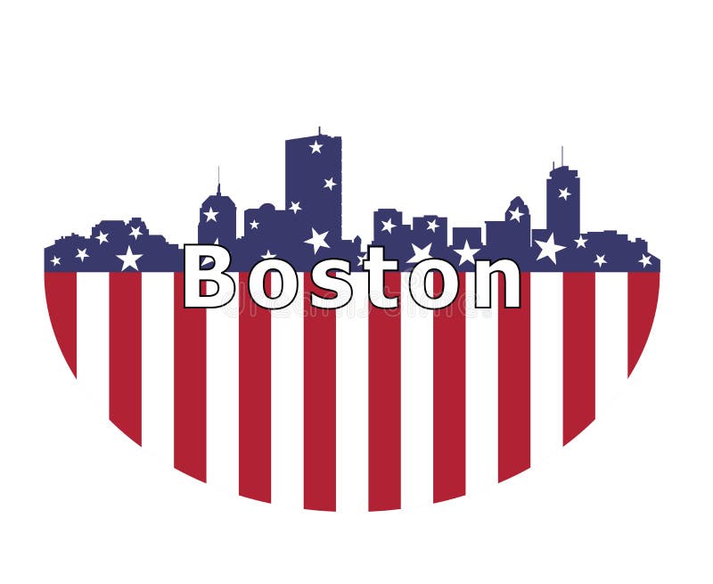 The Boston City and USA Flag Stock Vector - Illustration of resource ...