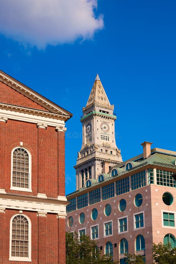 Boston Clock Tower, MA, USA Stock Photo - Image of ancient, cityscape ...