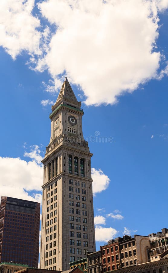 Boston Clock Tower Under Cloudy Sky Stock Image - Image of historic ...