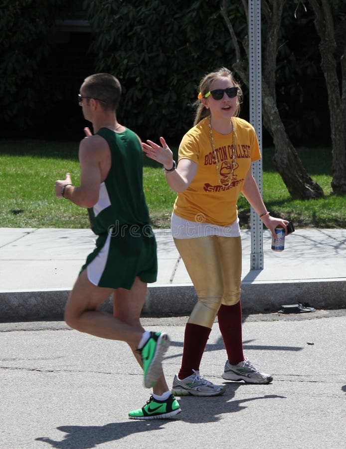 Fans Cheer Runners in Boston Marathon 2014 Editorial Photography ...