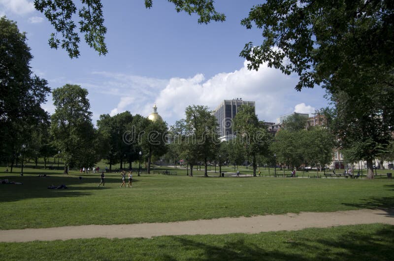 Boston commons summer view editorial photography. Image of central ...