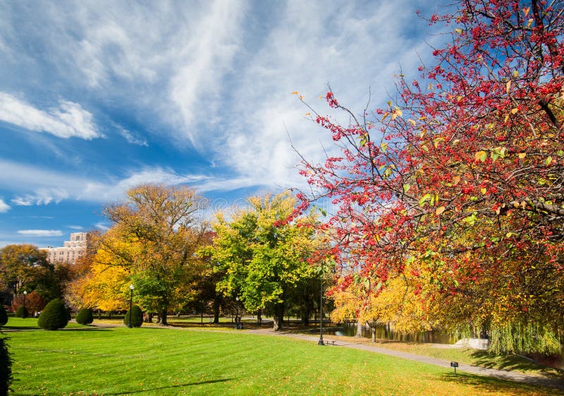 Boston Common in fall stock image. Image of district - 81091417