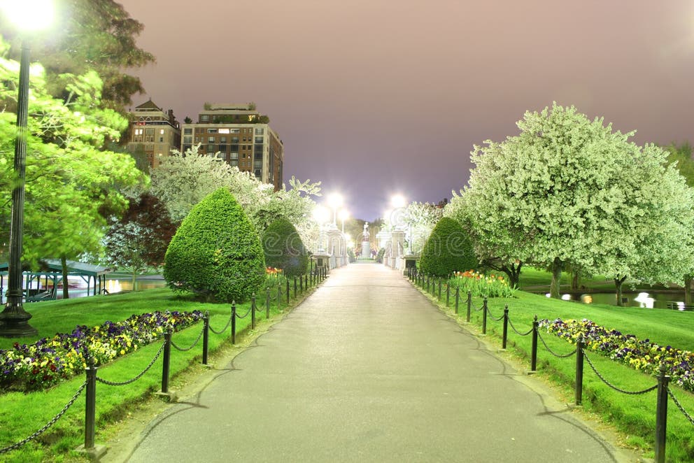 Boston Common, the Path stock photo. Image of path, glow - 19908452