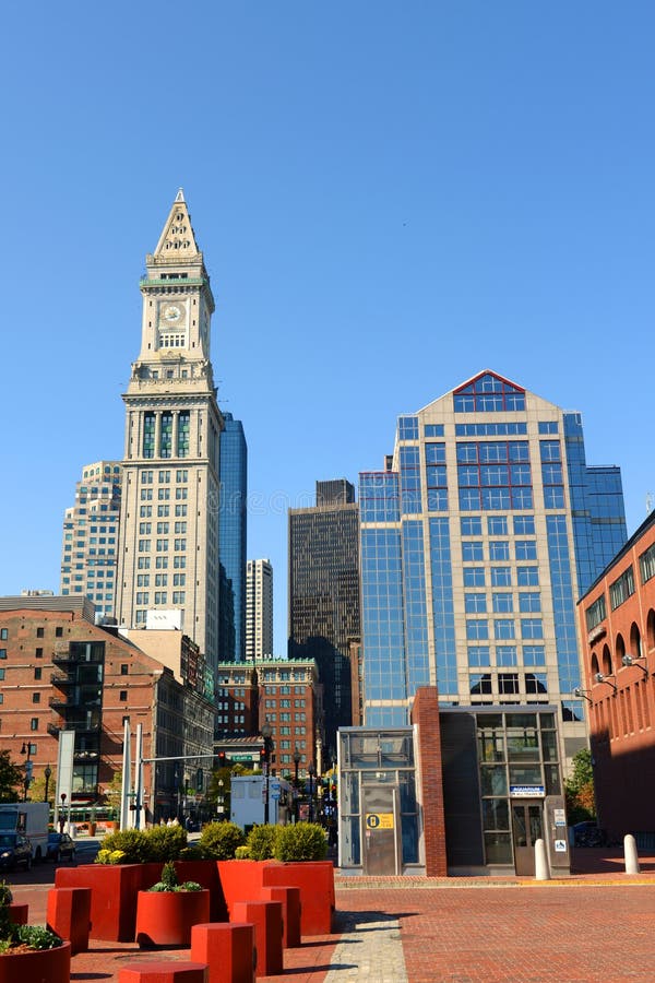 Boston Custom House in Financial District Stock Photo - Image of ...