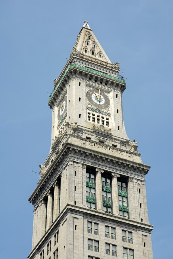 Boston, Customs House Tower Stock Image - Image of classical, skyline ...