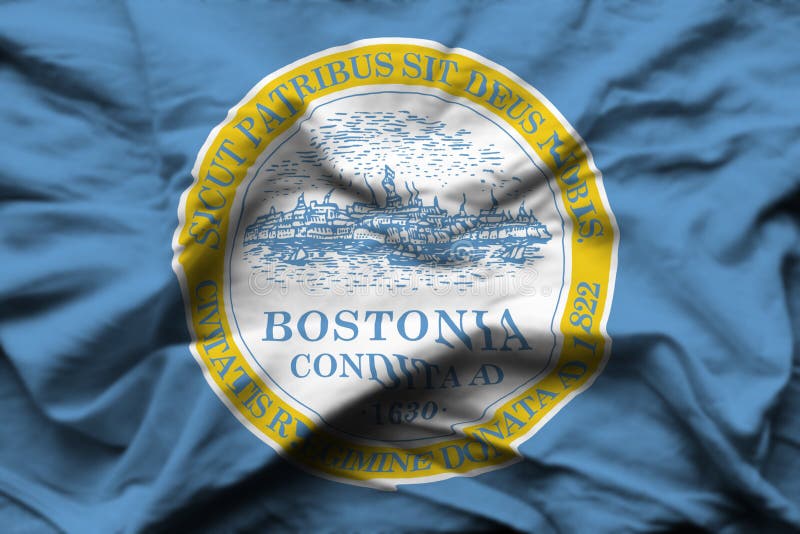Boston Realistic Flag Illustration. Stock Illustration - Illustration ...
