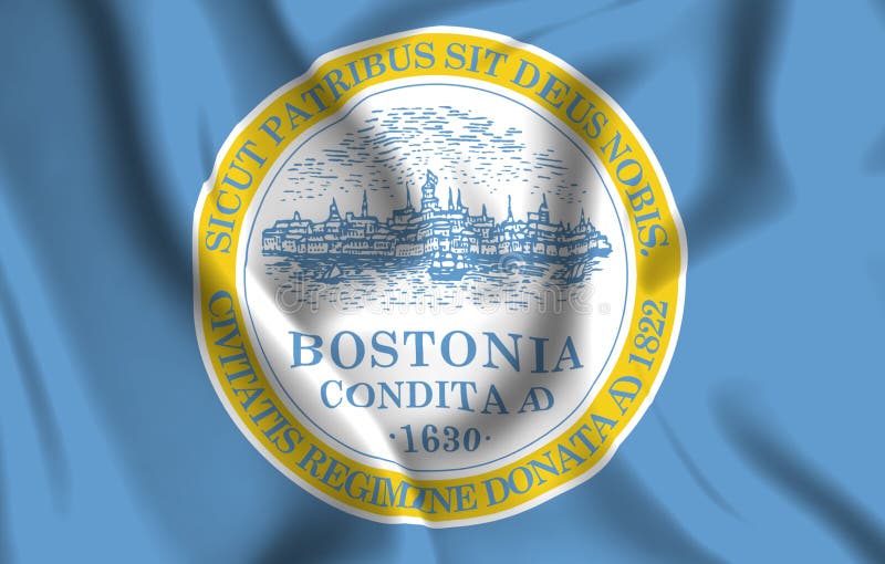 Boston-Flaggenillustration stock abbildung. Illustration von effekt ...