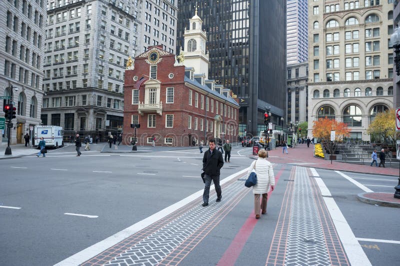 Boston Freedom Trail and Old State House Editorial Image - Image of ...