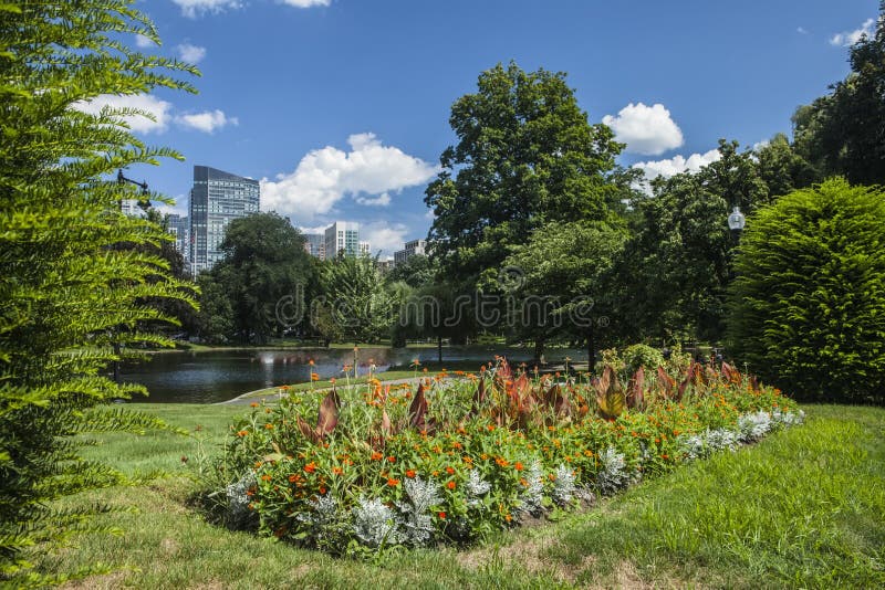 Boston Garden in Massachusetts Stock Photo - Image of landscape, water ...