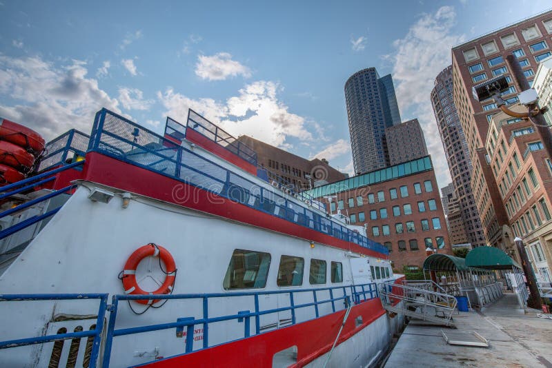 Boston Harbor Boats and Tours Editorial Photography - Image of pier ...