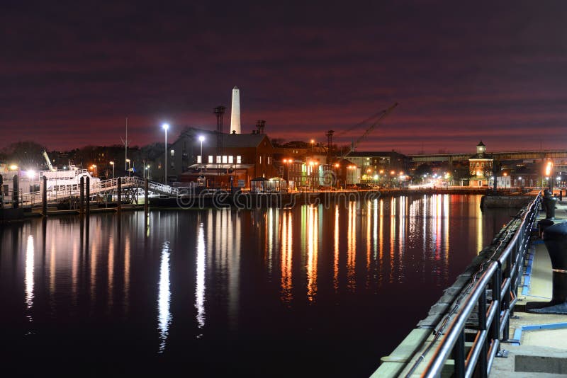Boston Harbor at Sunset, USA Stock Image - Image of architecture ...