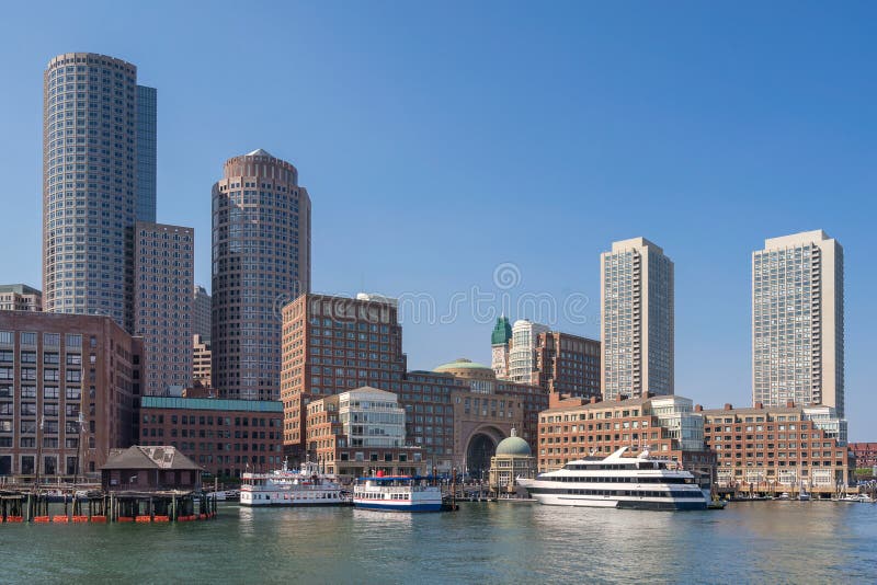 Boston Harbor and Waterfront Stock Image - Image of harbour, district ...