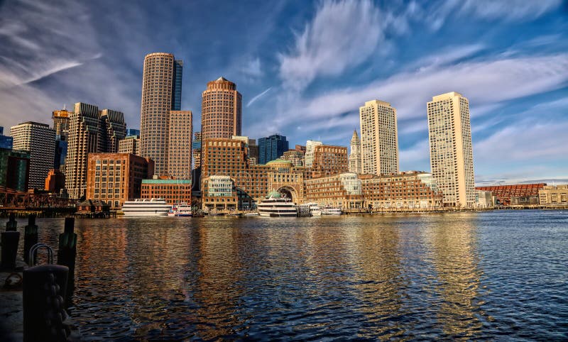 Boston harbour editorial stock photo. Image of buildings - 242296753