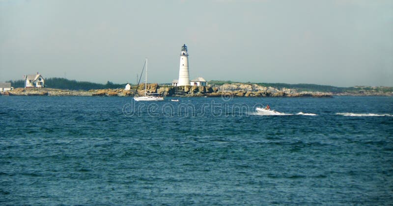 Boston Light Oldest Lighthouse in USA Stock Photo - Image of oldest ...