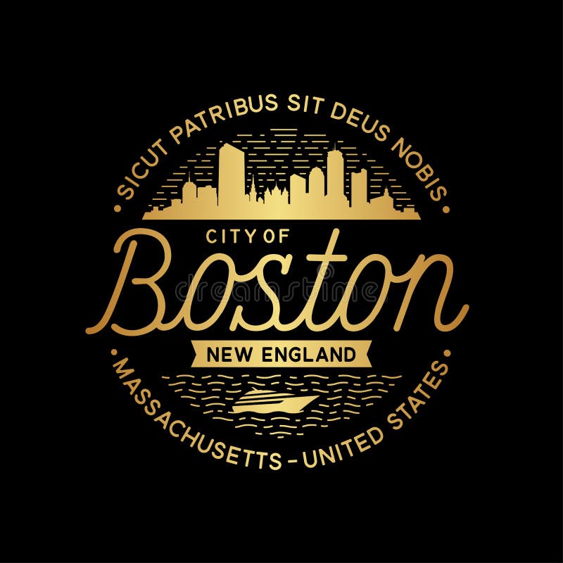 Boston Massachusetts Vector Design Template Stock Vector - Illustration ...