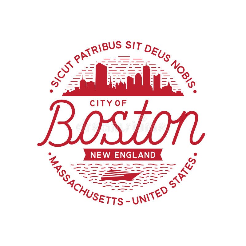 Boston Massachusetts Vector Design Template Stock Vector - Illustration ...