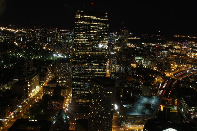 Boston, MA Cityscape at Night Stock Photo - Image of nighttime, scenery ...