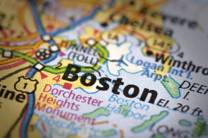 Boston on map stock image. Image of states, tourism, world - 89393909