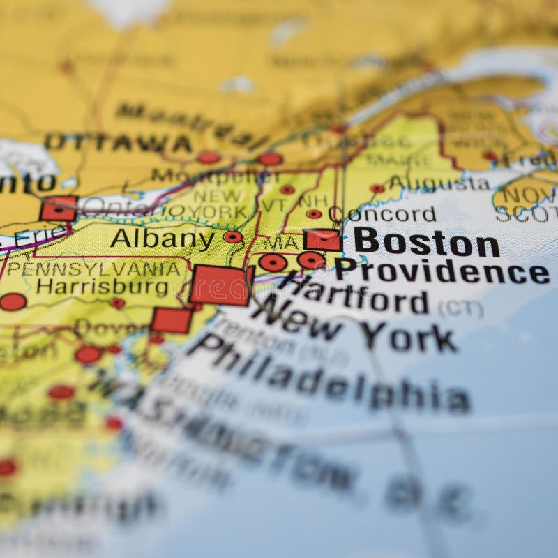 Boston on the Map stock photo. Image of explore, coordinates - 246833890