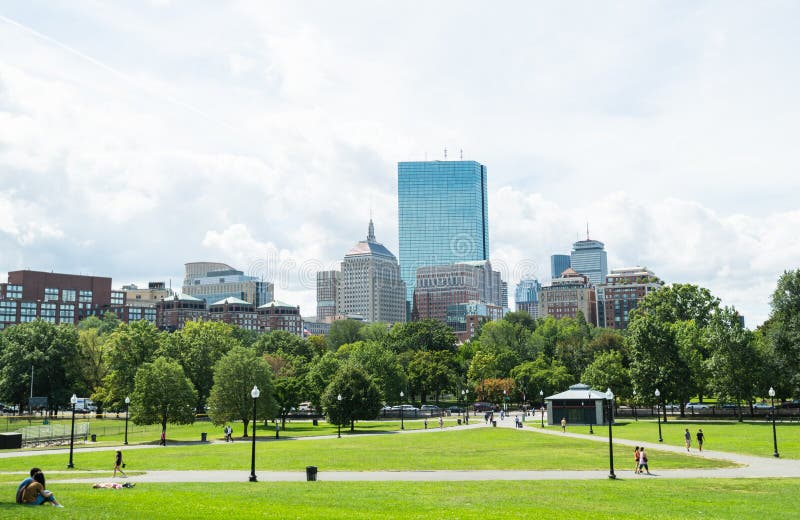 View of Downtown Boston from the Commons Editorial Stock Photo - Image ...