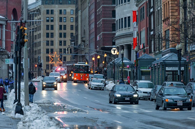 BOSTON, MASSACHUSETTS - JANUARY 04, 2014: Cityscape in Boston Editorial ...