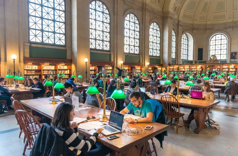 BOSTON, MASSACHUSETTS - OCT 18: Bates Hall in the Boston Public ...