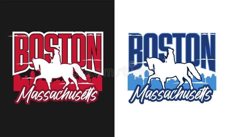 Boston Massachusetts United States with the Silhouette of the Statue in ...