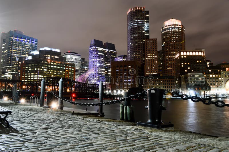 Boston, Massachusetts, USA - October 4, 2015: Boston Harborwalk ...