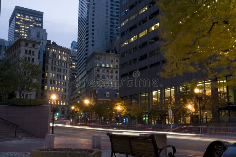Boston at Night stock image. Image of boston, blur, fall - 14429077