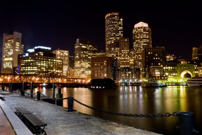 Boston at Night stock image. Image of esplanade, evening - 6559165