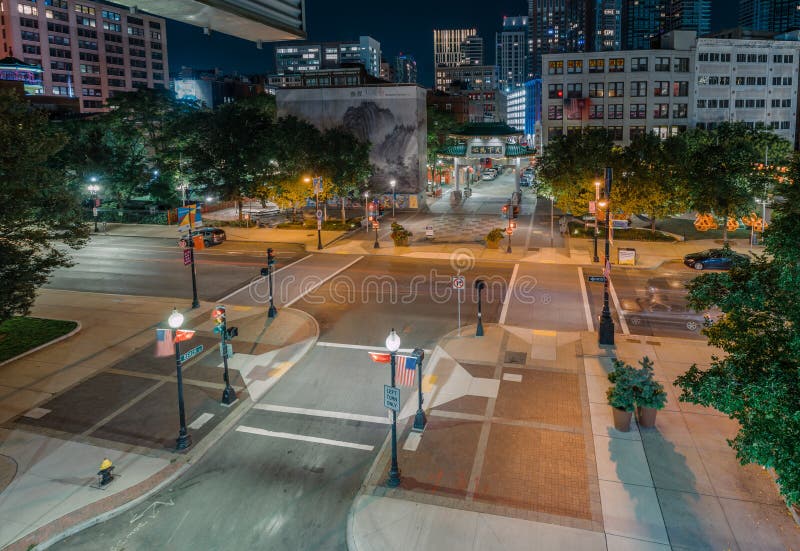 Boston at night editorial photo. Image of architecture - 240394746