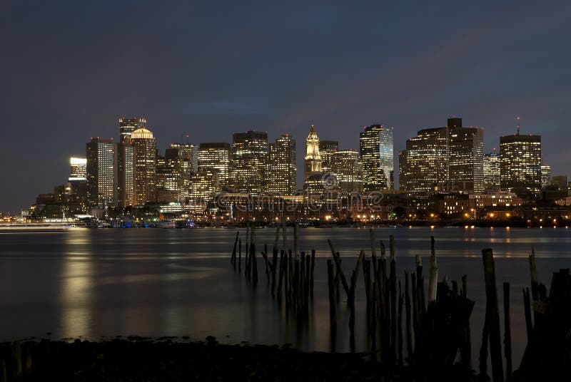Boston night skyline stock photo. Image of architecture - 49914574