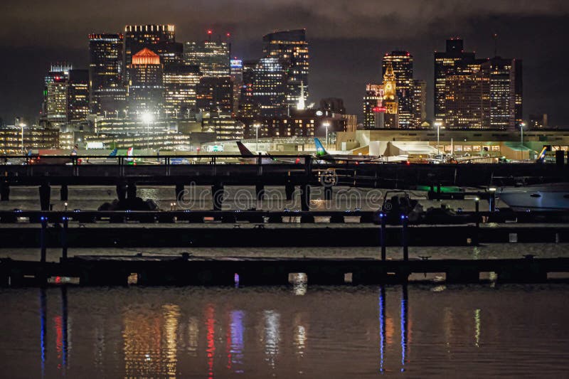 Boston night view stock photo. Image of morning, dawn - 324524972