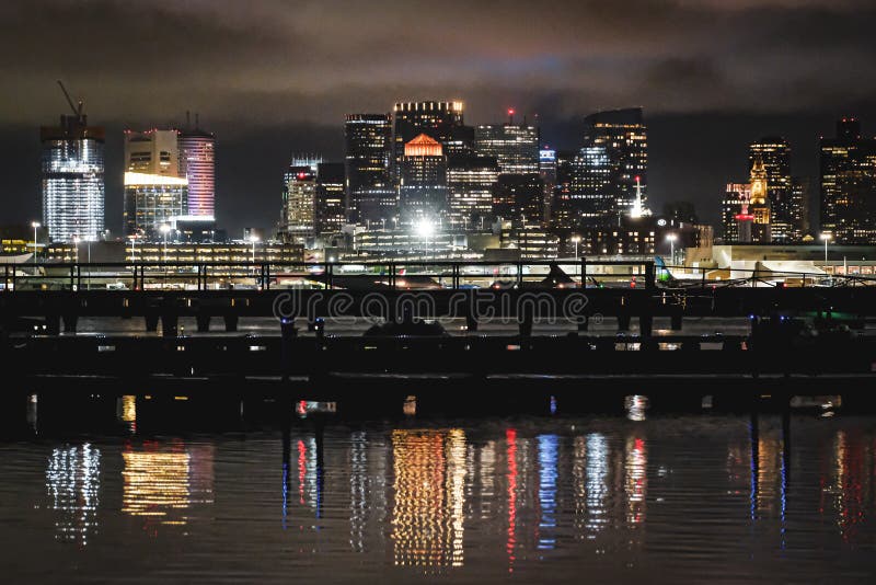 Boston night view stock image. Image of city, horizon - 324524969