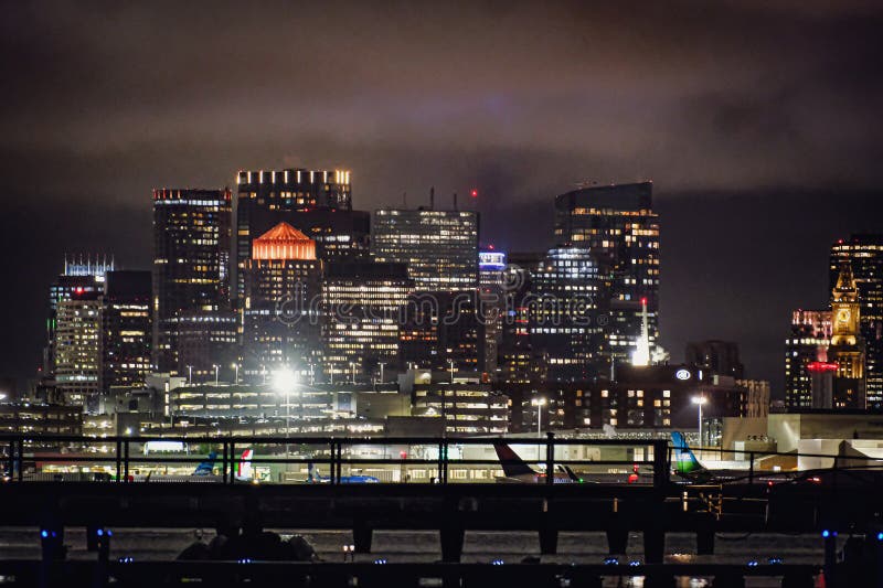 Boston night view stock photo. Image of horizon, sunset - 324524966