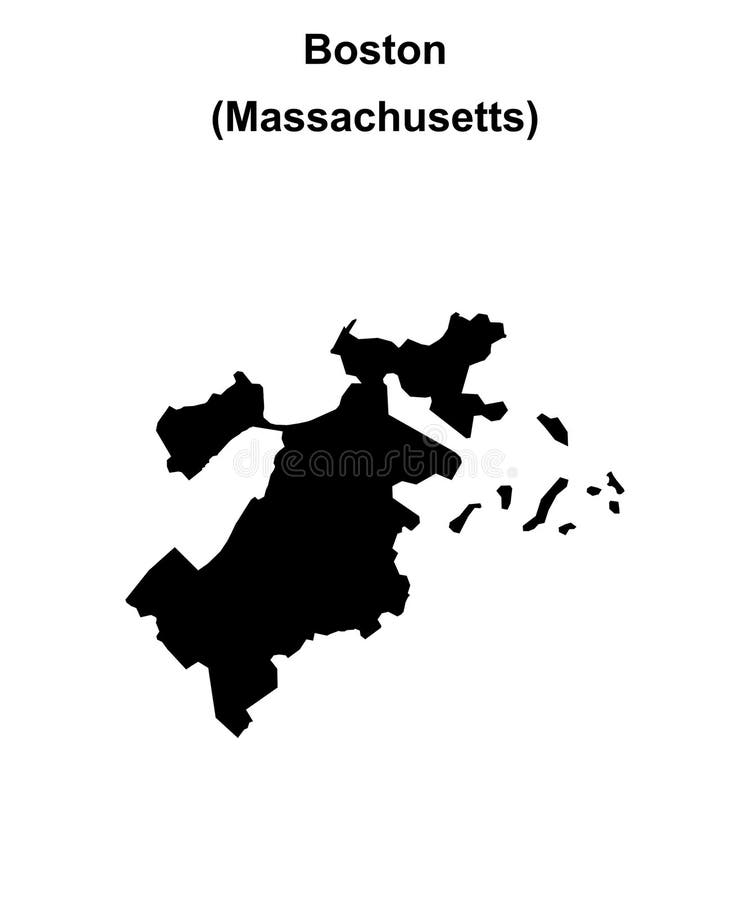 Boston outline map stock vector. Illustration of atlas - 357332864