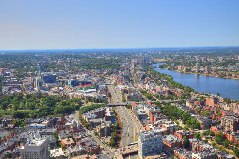 Boston Panoramic View from Prudential Tower Stock Photo - Image of ...