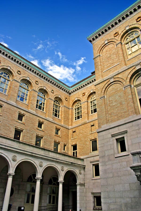 Boston Public Library, Boston Stock Photo - Image of reflections ...