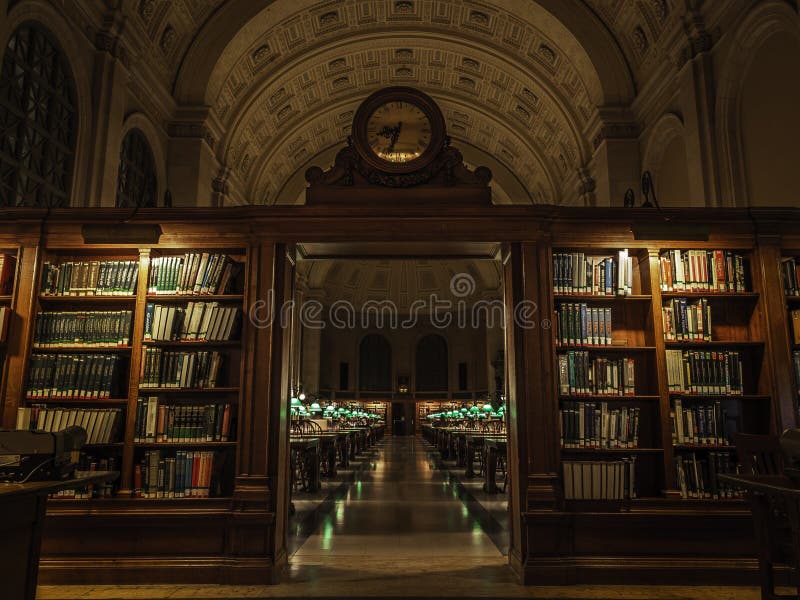 Boston Public Library Downtown Night Editorial Photography - Image of ...