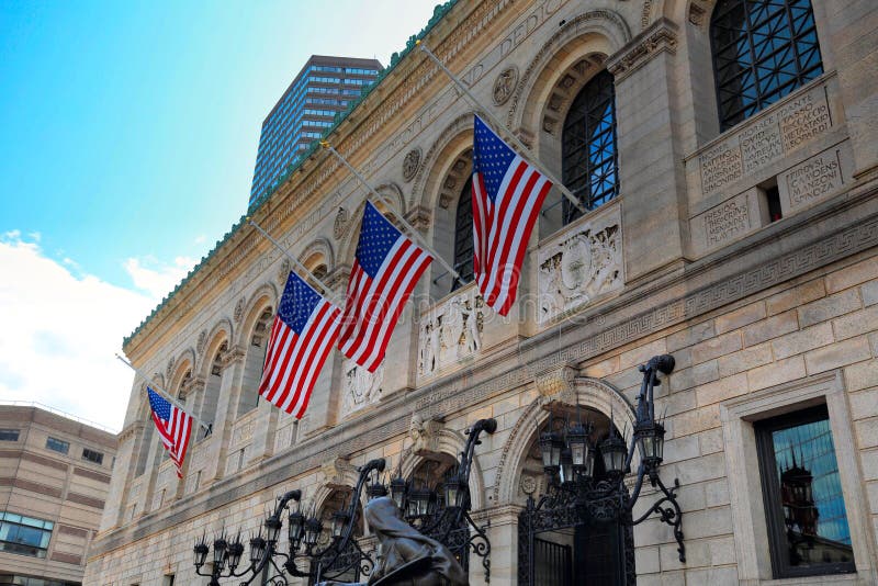 Boston, Public Library Entrance Editorial Image - Image of ...