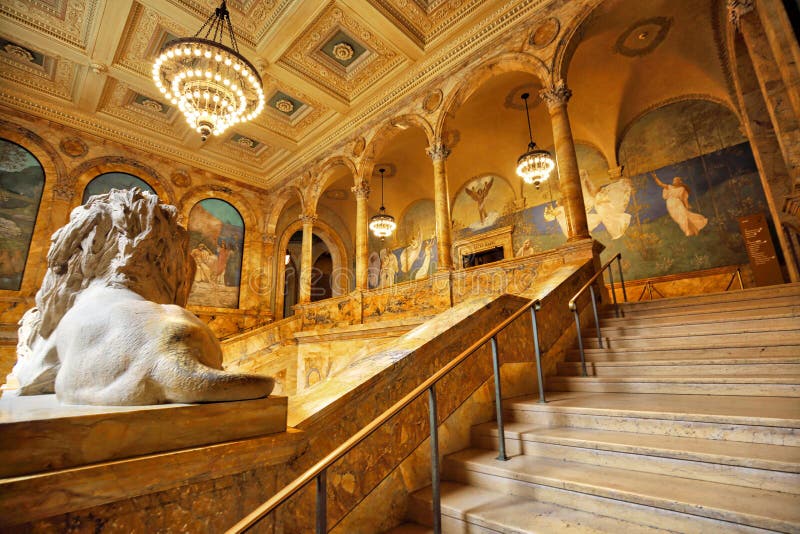 Boston, Public Library Interiors Editorial Stock Image - Image of ...