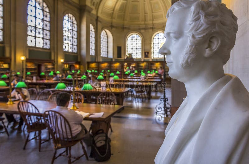 The Boston Public Library Study Room Editorial Photo - Image of ...