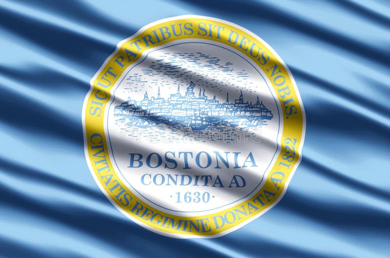 Boston Realistic Flag Illustration. Stock Illustration - Illustration ...