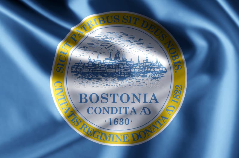 Boston Realistic Flag Illustration. Stock Illustration - Illustration ...