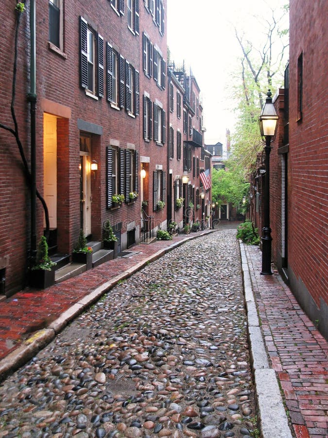 Boston - rue de gland photo stock. Image du radiophare - 1047014