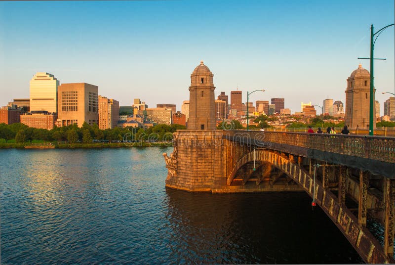 Longfellow Bridge at Night stock photo. Image of coast - 177283250