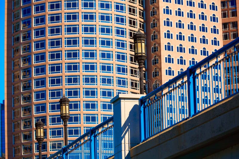 Boston Seaport Boulevard Bridge Massachusetts Stock Image - Image of ...