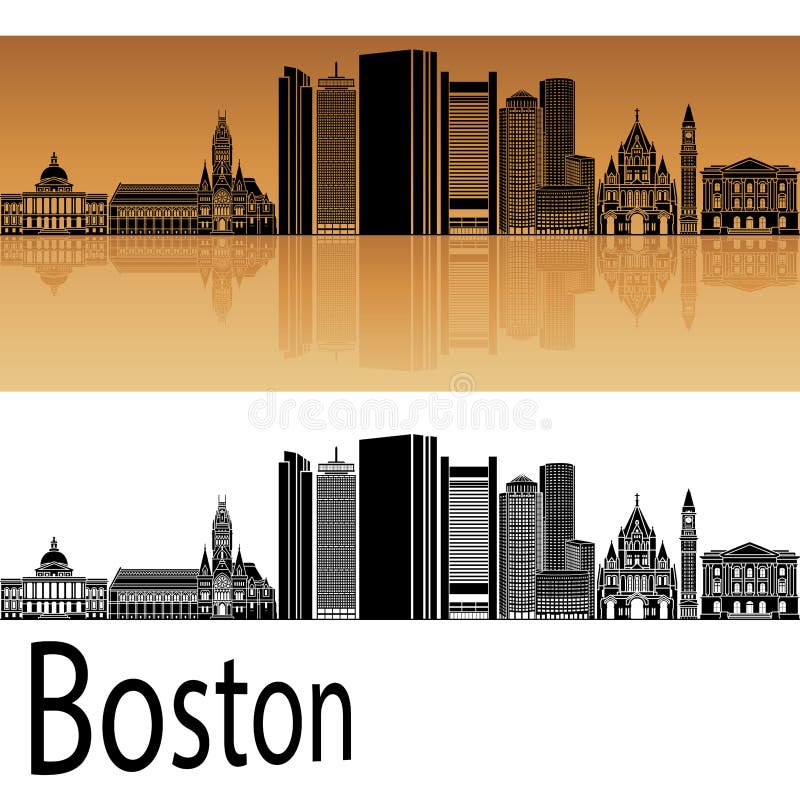 Boston-Skyline in Der Orange Vektor Abbildung - Illustration von ...